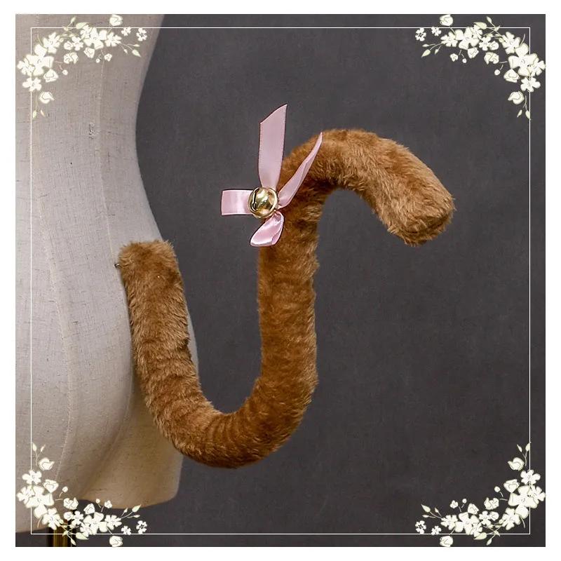 50cm Black White Cat Tail With Bowknot Bell Maid Women Lady Party Dress ...