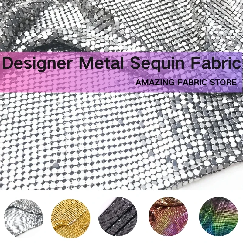 Tela-de-malla-de-lentejuelas-de-Metal-de-dise-o-tela-met-lica-plateada ...