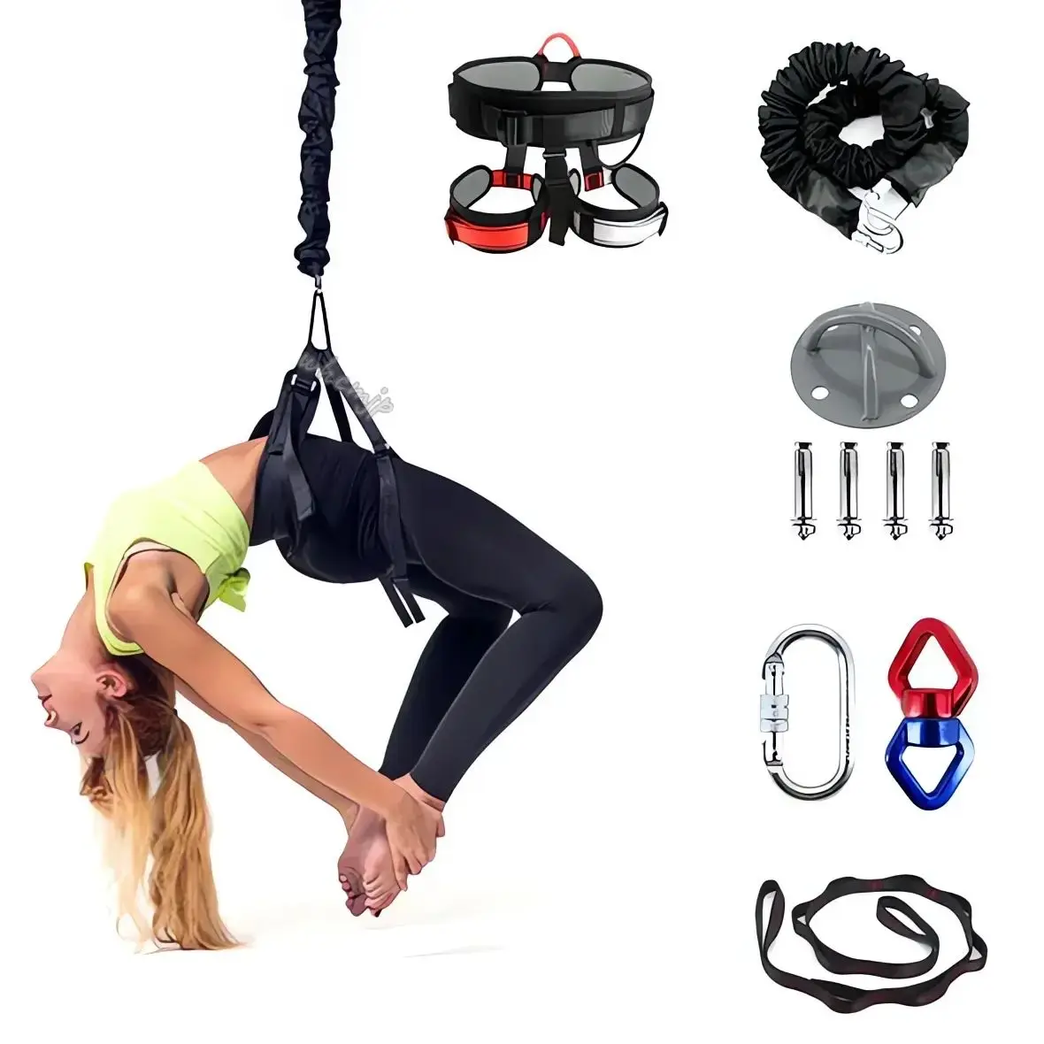 Heavy-Bungee-Cord-Resistance-Belt-Kit-Aerial-Trapeze-Yoga-4D-Bungee ...