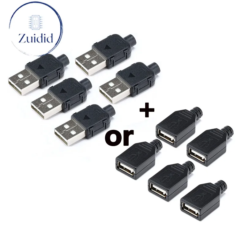5pcs-lot-Type-A-Female-or-A-Male-USB-4-Pin-Plug-Socket-Connector-With ...