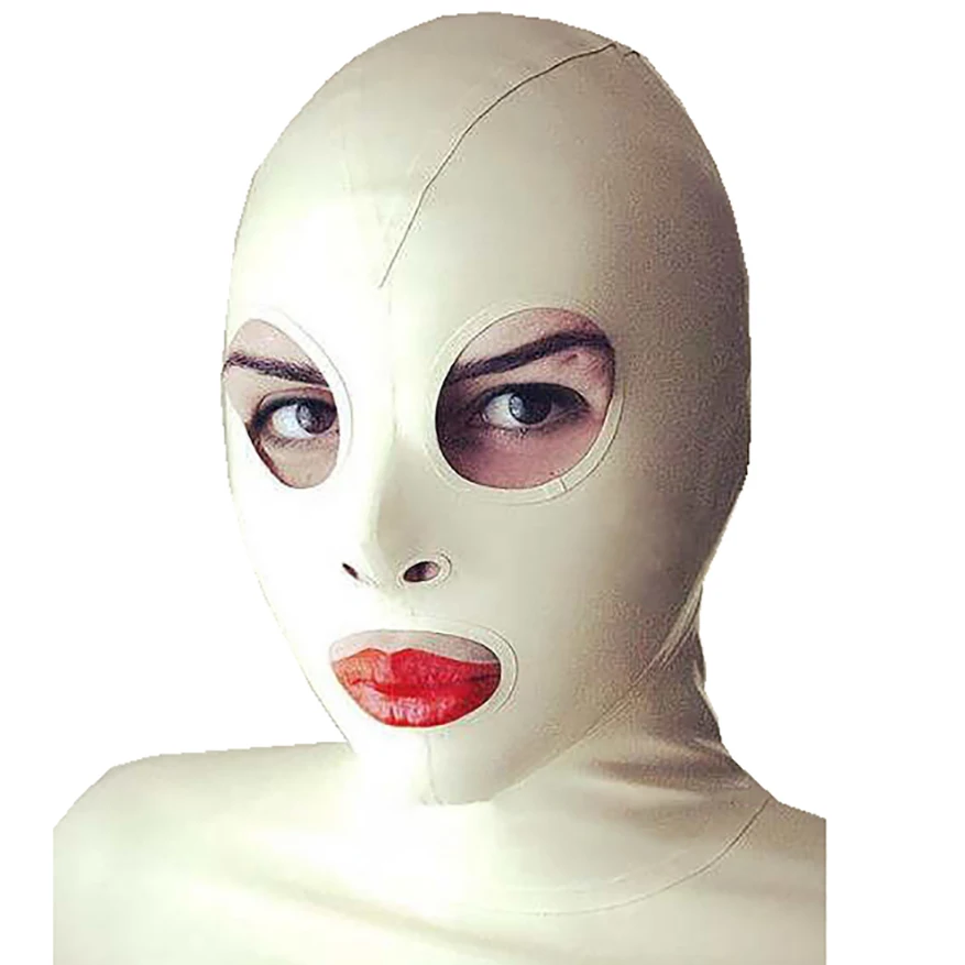 Sexy-Latex-Gummi-White-Hood-Rubber-Women-Men-Headgear-Mask-Plus-Size ...