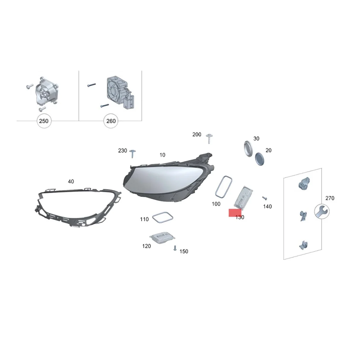 A2139002434-Right-LED-Headlight-Range-Adjustment-Control-Unit-Module ...