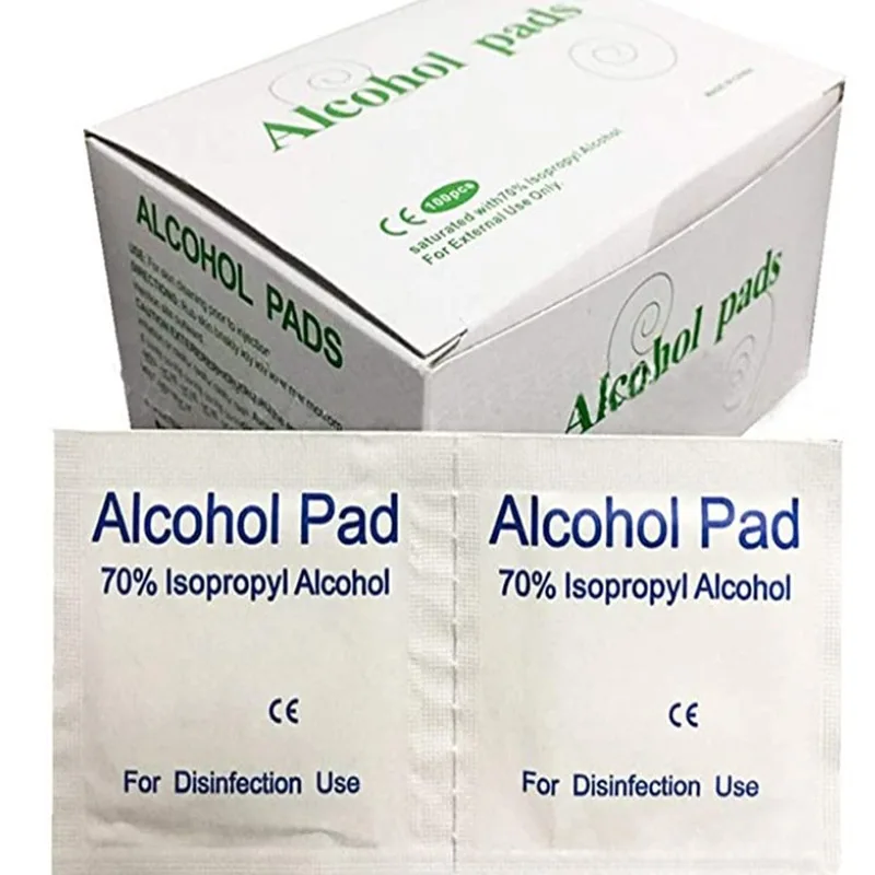 100pcs Disposable Alcohol Cotton Tablets 70/75 Degrees Glasses Manicure ...
