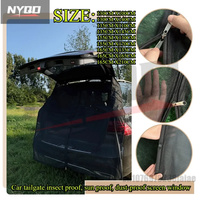 Car Tailgate Mosquito Net Universal Magnetic Screen Trunk Ventilation ...