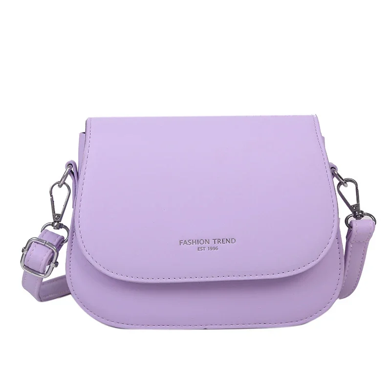 Purple-Trendy-Saddle-Shoulder-Bag-Women-PU-Leather-Crossbody-Bags ...
