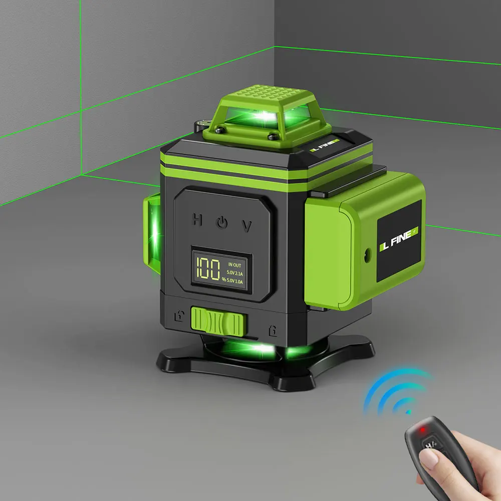 LFINE16-Lines-Laser-Level-4D-Green-Light-360-Beams-Horizontal-Vertical ...
