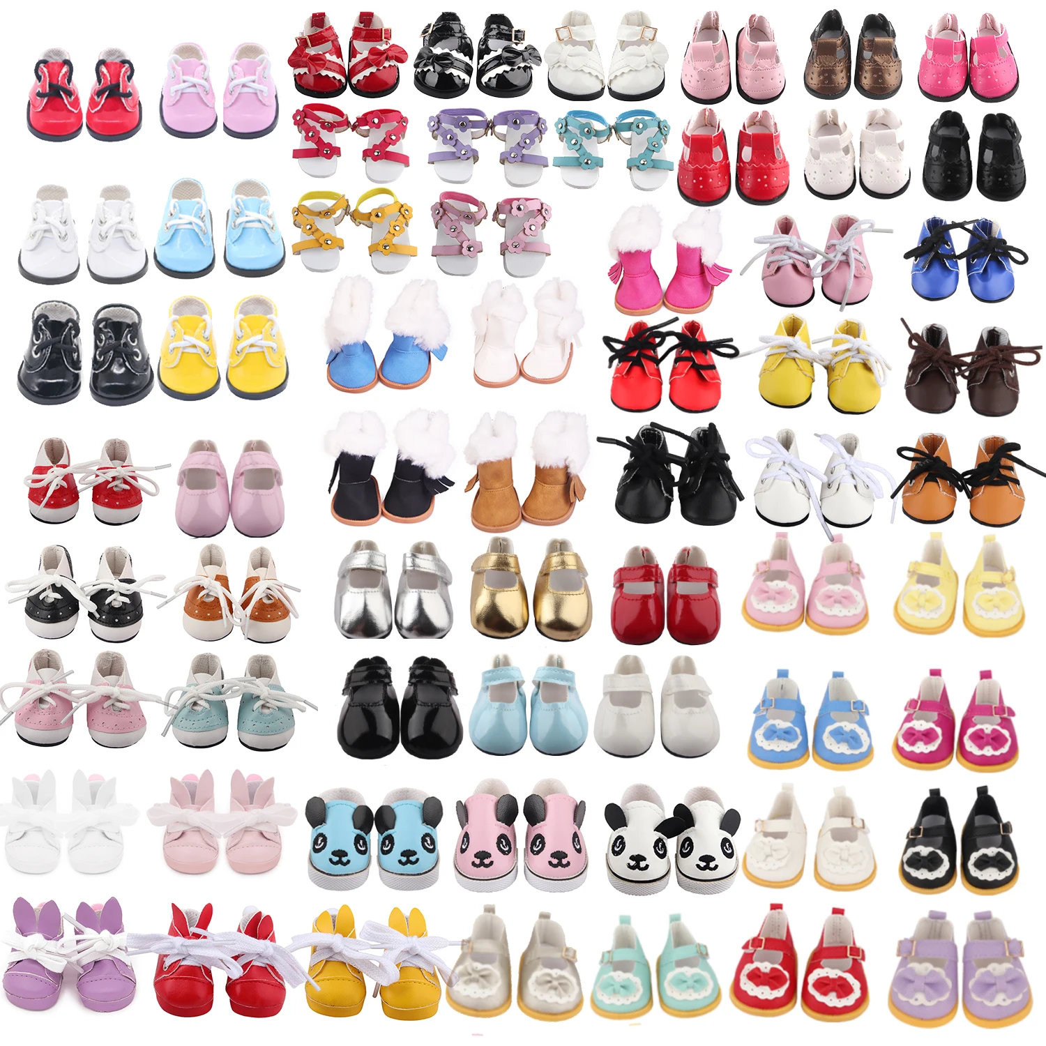 5cm-PU-Leather-Doll-Shoes-Rabbit-Bow-Flower-Shoes-Sandal-Sneakers-Boots ...