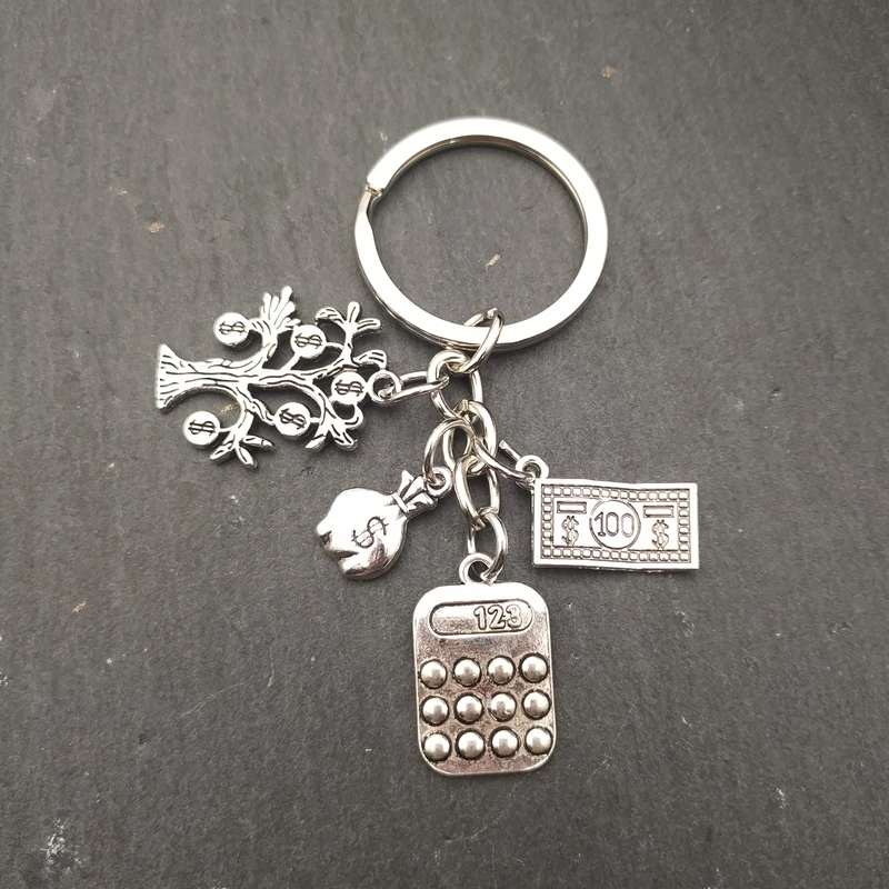 Fashion I Love Money Keychain Jewelry Metal Abacus Calculator Money ...