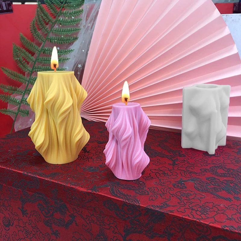 New Geometric Irregular Wavy Pattern Rotating Candle Silicone Mold Wavy ...