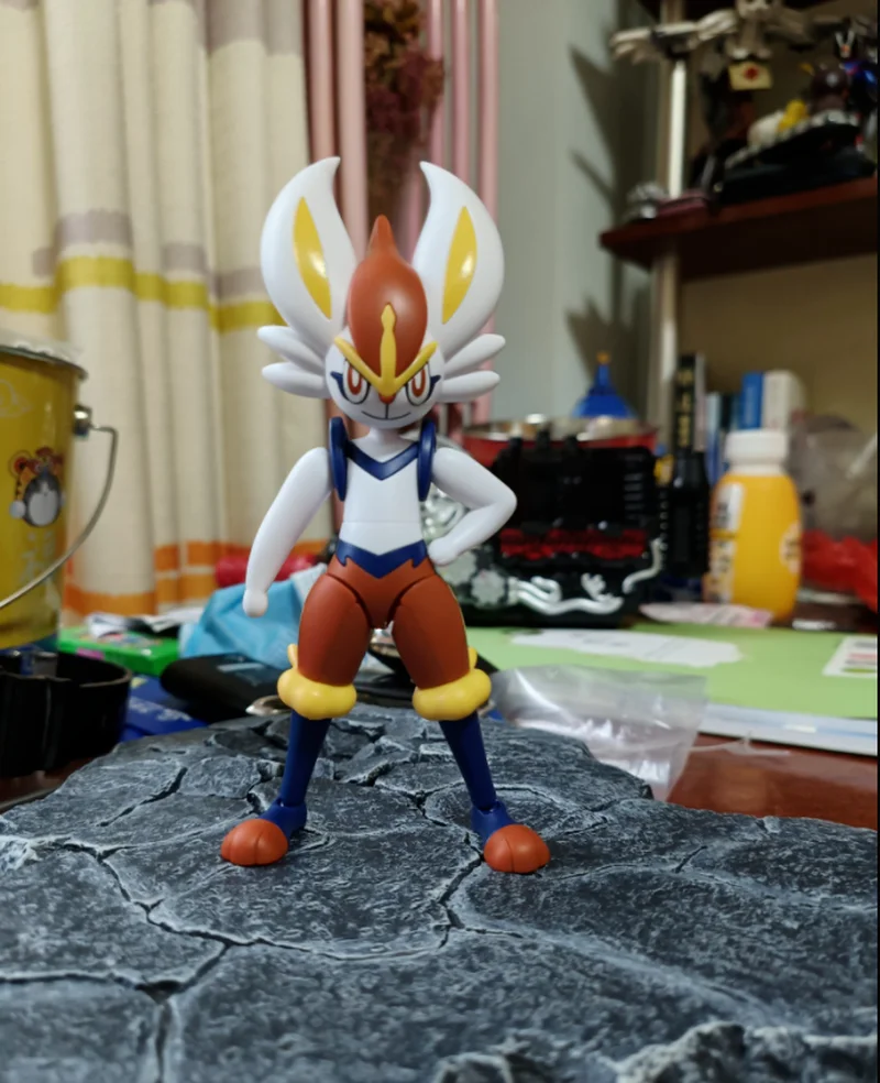 Bandai Genuine Pokemon Sword and Shield Anime Figure Cinderace Joint M ...