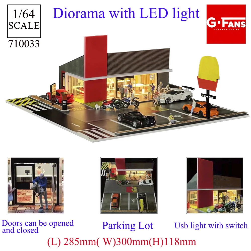 G-FANS-1-64-Car-Garage-Models-Shop-Parking-Building-Led-Diorama ...