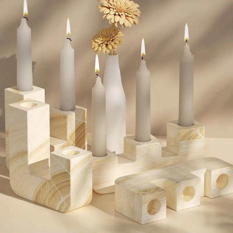 Escada-Candle-Holder-Silicone-Mold-Resina-De-Gesso-S-lica-Gel-Redonda ...