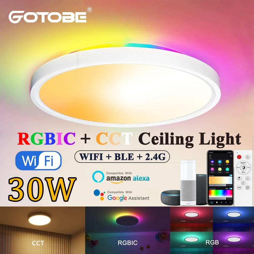 Gotobe-Smart-WiFi-30W-Led-Ceiling-lamp-100-240V-RGBIC-CCT-Remote-APP ...