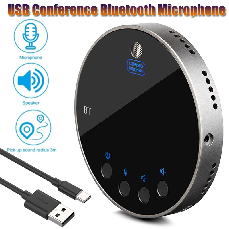 USB-Conference-Speaker-Microphone-Bluetooth-360-Omnidirectional-Mic ...
