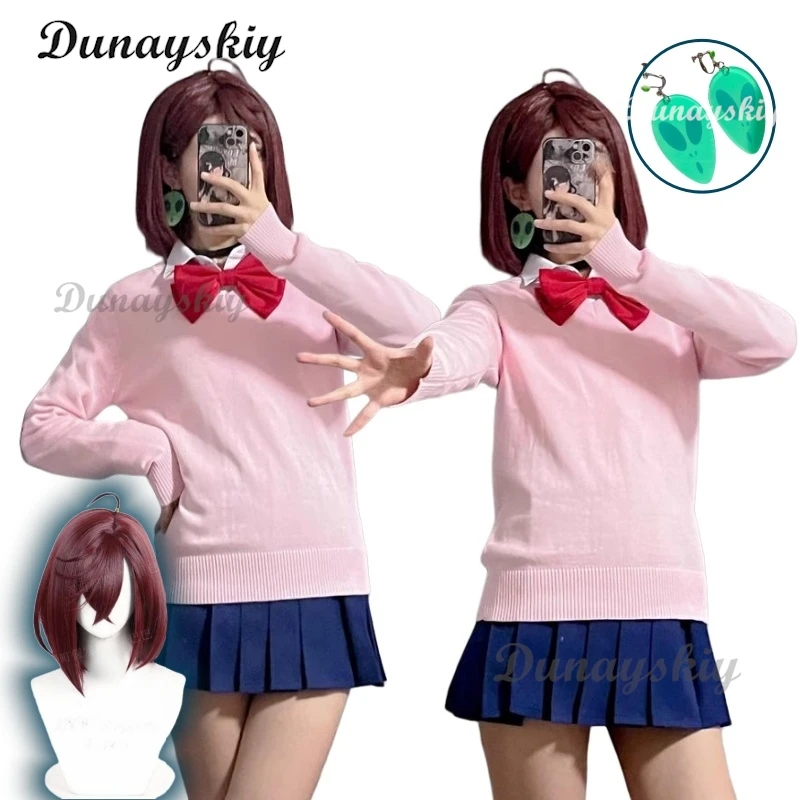 Anime-dandadan-momo-ayase-cosplay-traje-peruca-rosa-camisola-saia ...