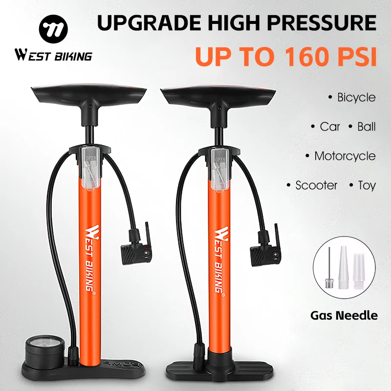 WEST-BIKING-160PSI-Bicycle-Pump-High-Pressure-MTB-Road-Bike-Tire-Pump-Presta-Schrader-Woods ...