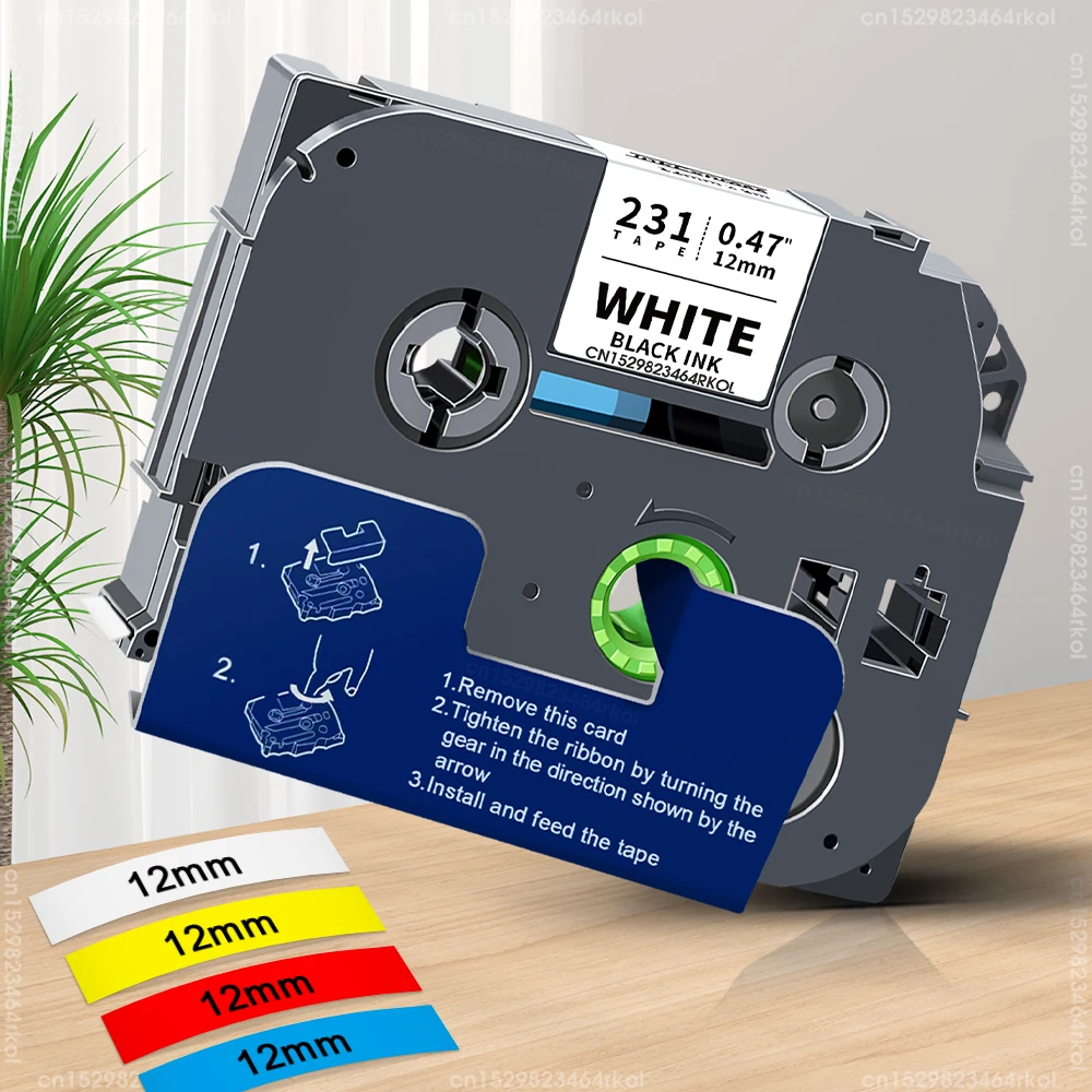1PK-12mm-Label-Tape-Compatible-Brother-TZe-TZe231-TZe-231-tze-231 ...