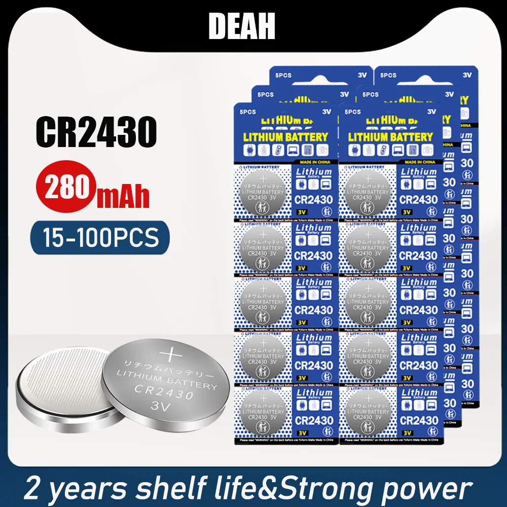 CR2430 CR 2430 DL2430 BR2430 3V Lithium Button Coin Batteries For Car ...