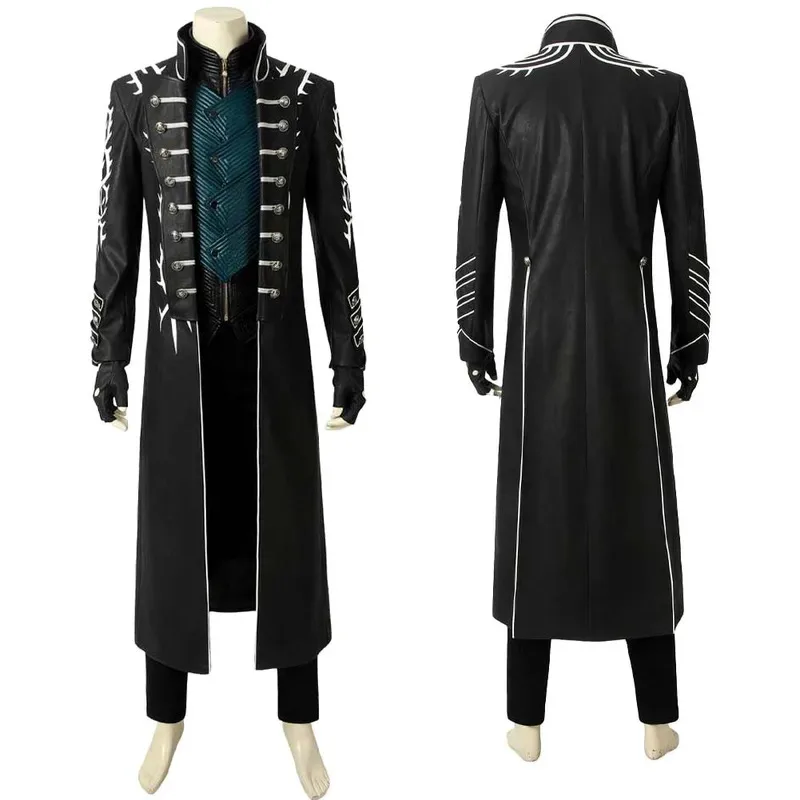 Vergil Cosplay for Men Wigs Clothing Black DMC 5 Adult Costume Male ...