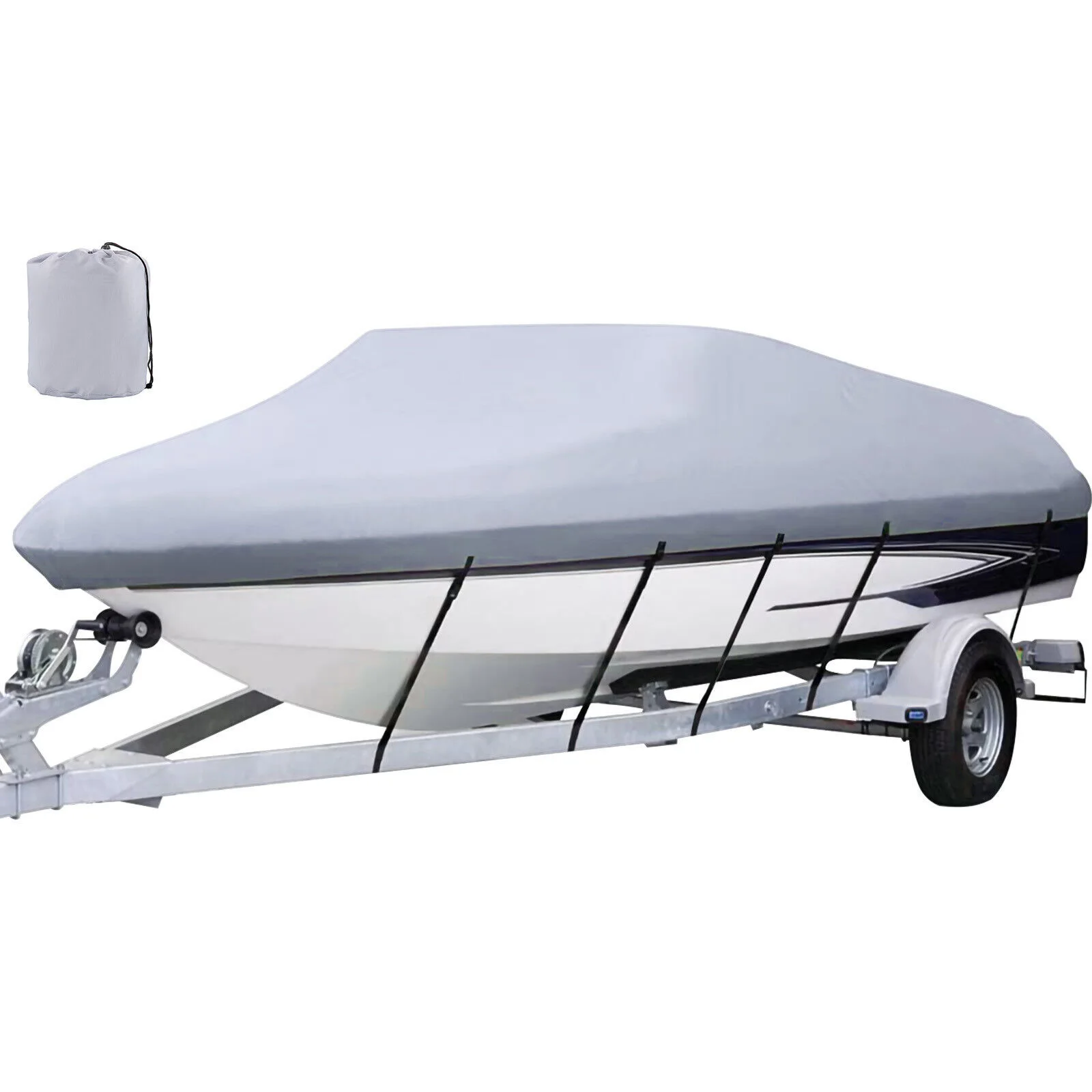 SucceBuy 17-22 FT V Hull Boat Cover 3 Layers Oxford Fabric All-Season ...