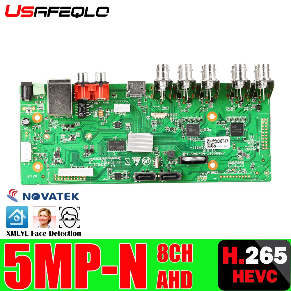 6 In 1 H.265+ 8ch 5mp-n Ahd Dvr Board For Ahd 5mp 4mp 1080p 720p Camera ...