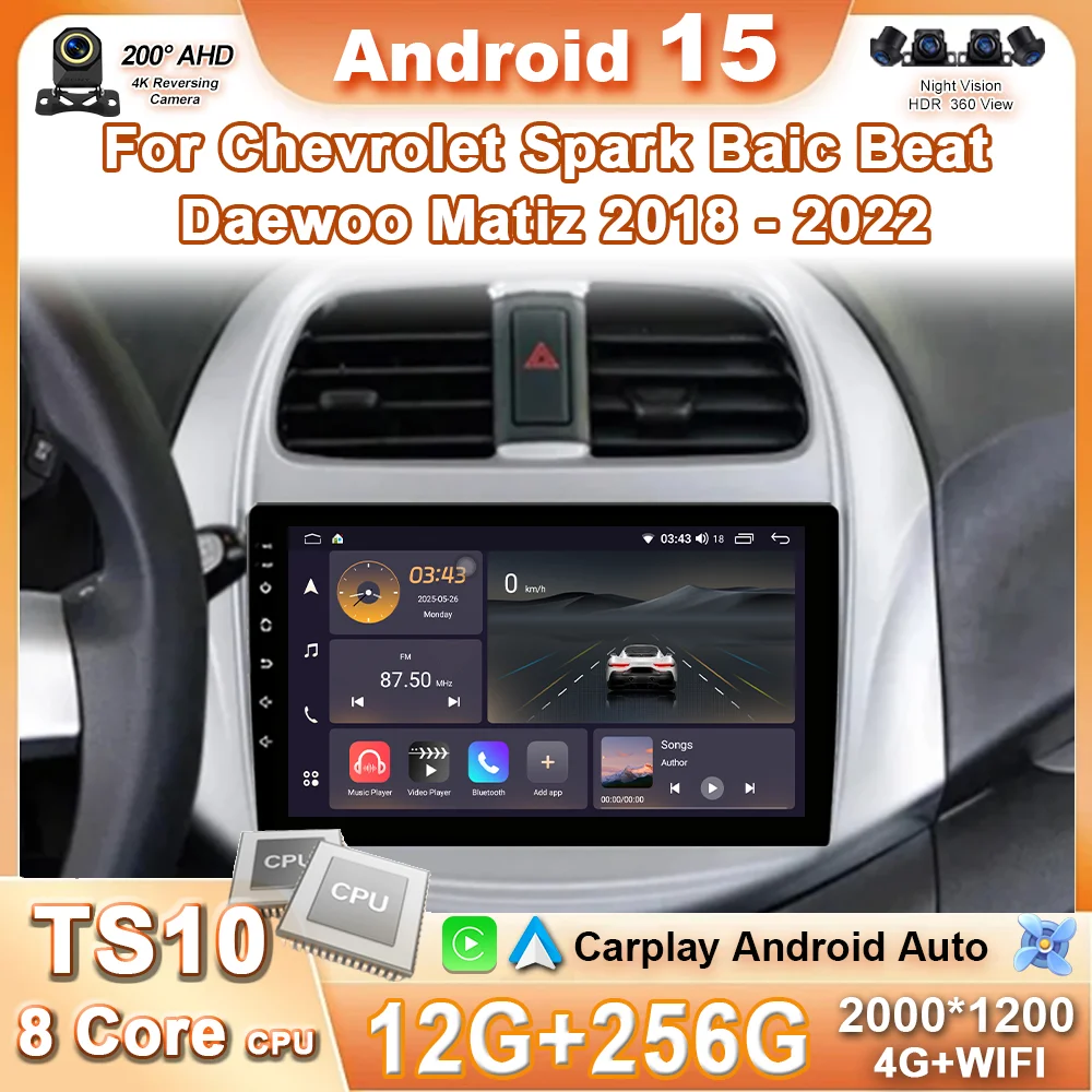 Car Radio For Chevrolet Spark Baic Beat Daewoo Matiz 2018-2022 ...