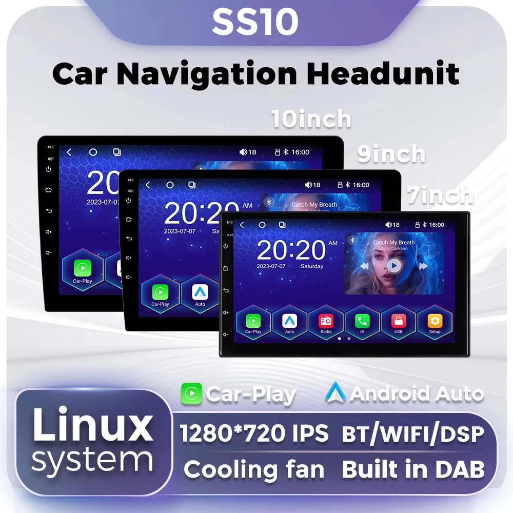 New-Linux-System-7-9-10-QLED-Full-Touch-Screen-CarPlay-Universal-2Din ...