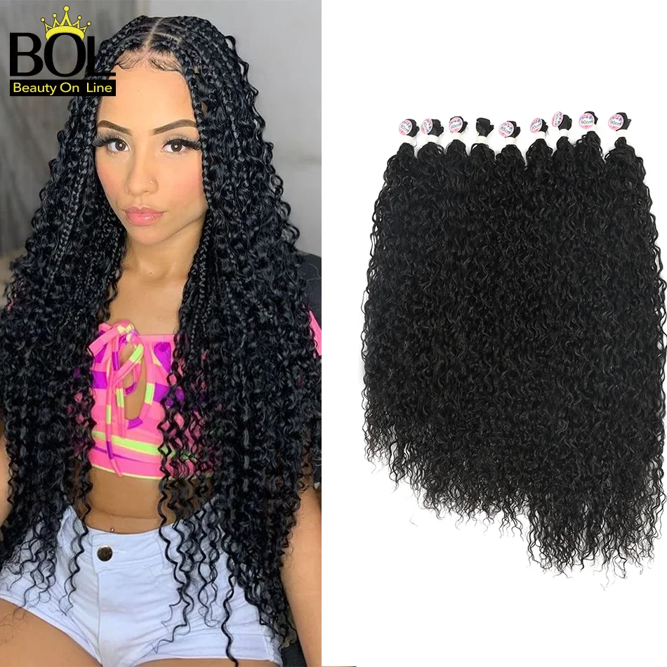 Super-Long-Water-Wave-Curly-Hair-Bundles-Black-Synthetic-Hair-Weave ...