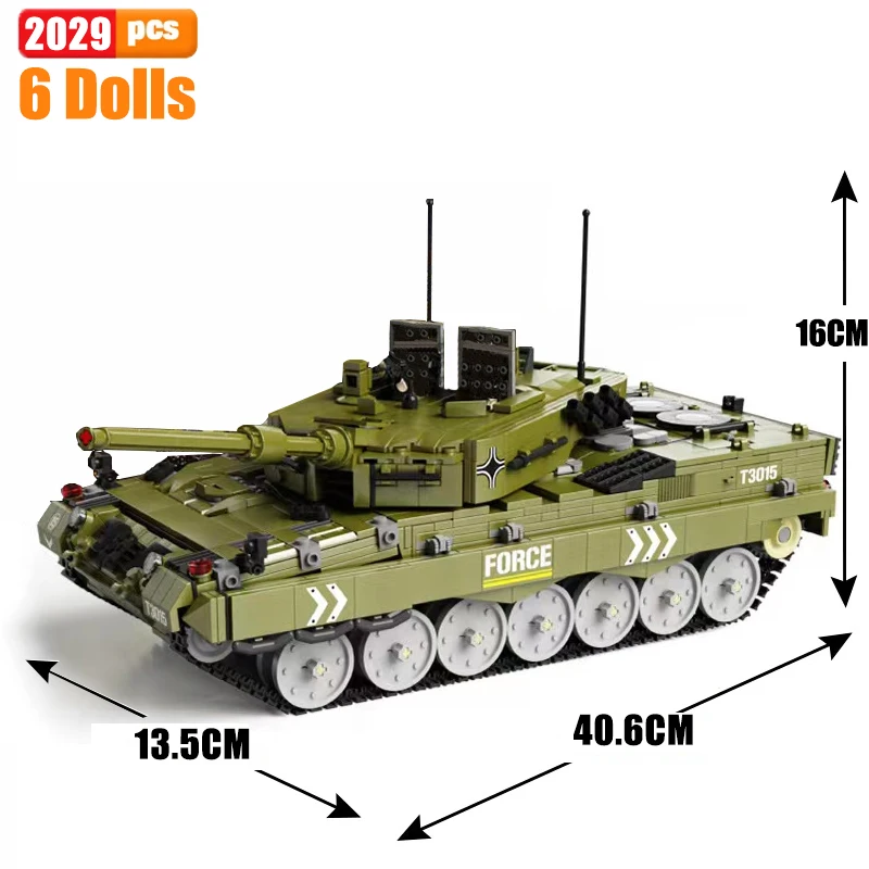 WW2 Military Leopard Tank M1A2 Leopard 2 Tank Bricks Model - The Brick ...