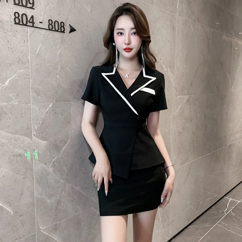 Women-Work-Clothes-Shirt-Short-Skirt-Suit-Hotel-Waiter-Beauty-Salon-Spa ...
