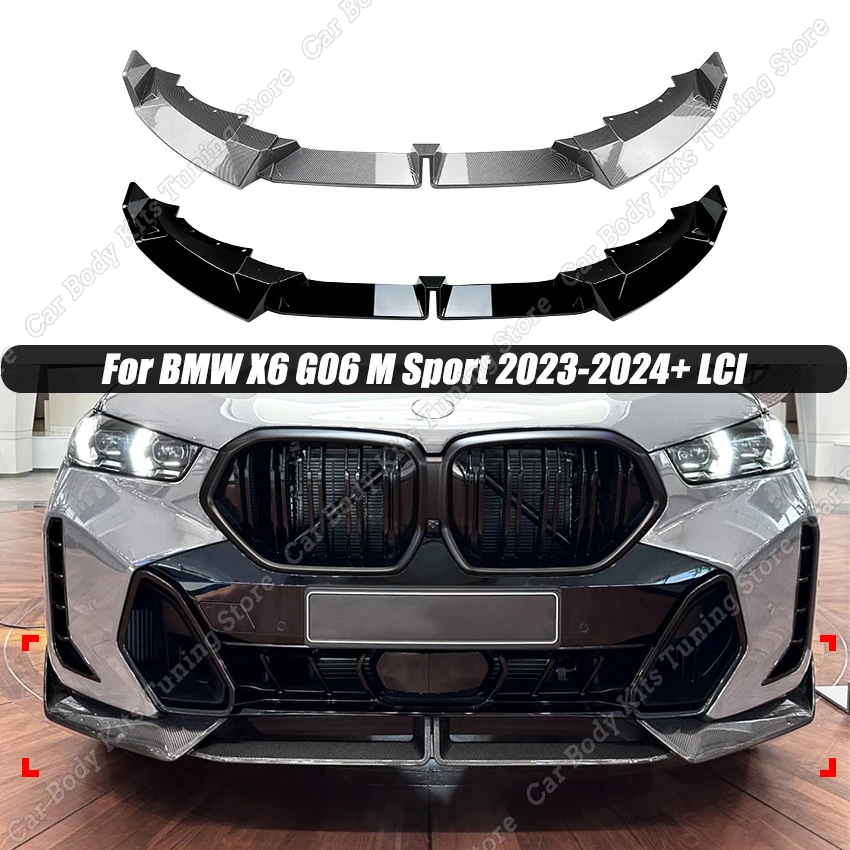For-BMW-X6-G06-M-Sport-2023-2024-LCI-Front-Bumper-Splitter-Lip-Diffuser ...