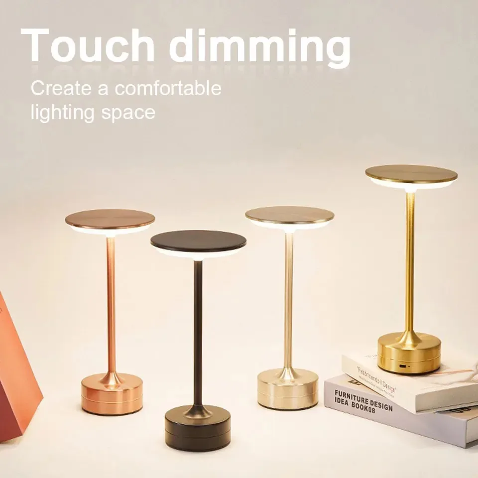 LED Table Lamp Touch Sensor Desktop Night Light USB Rechargeabl ...