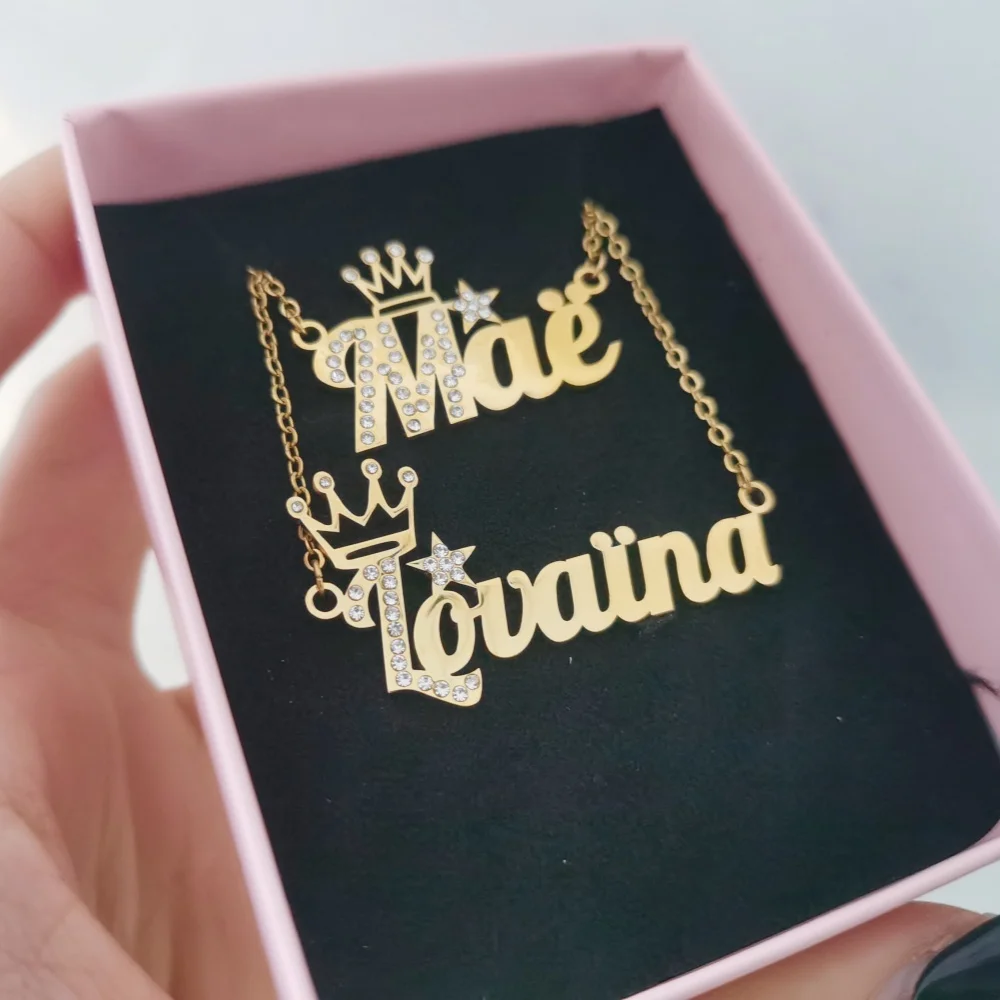 LeeChee-Crown-Custom-Letter-Pendant-Star-Shape-Hollow-Out-Rhinestone ...