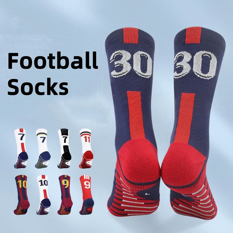 Kids-Blue-Yellow-Number-10-7-Soccer-Socks-Men-s-Football-Sports-Short ...