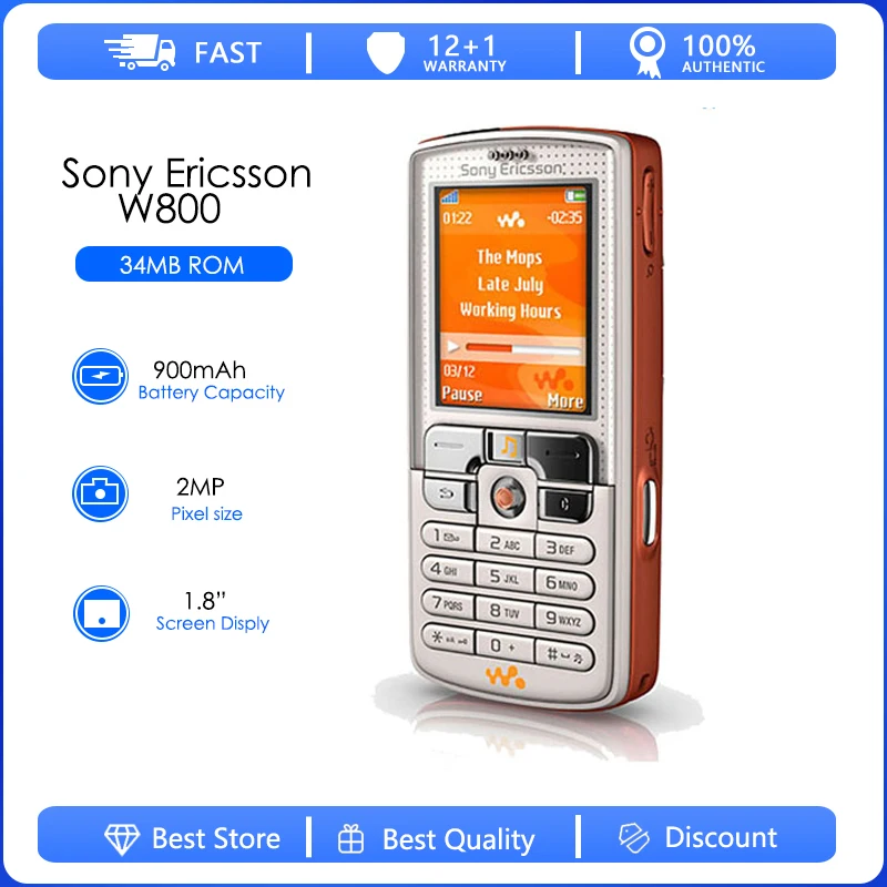 Sony-Ericsson-W800-Refurbised-Original-Unlocked-W800c-MobilePhone-2G-FM ...