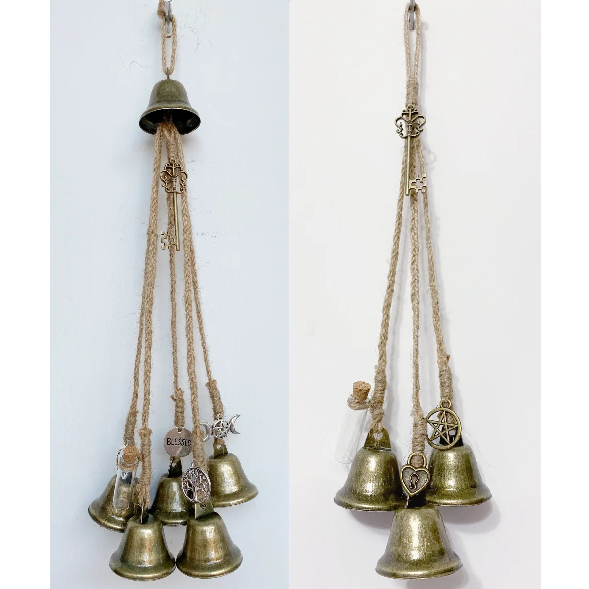 Hemp-Rope-Weaving-Wind-Chime-Door-Hanging-Blessing-Bell-Handmade-witch ...