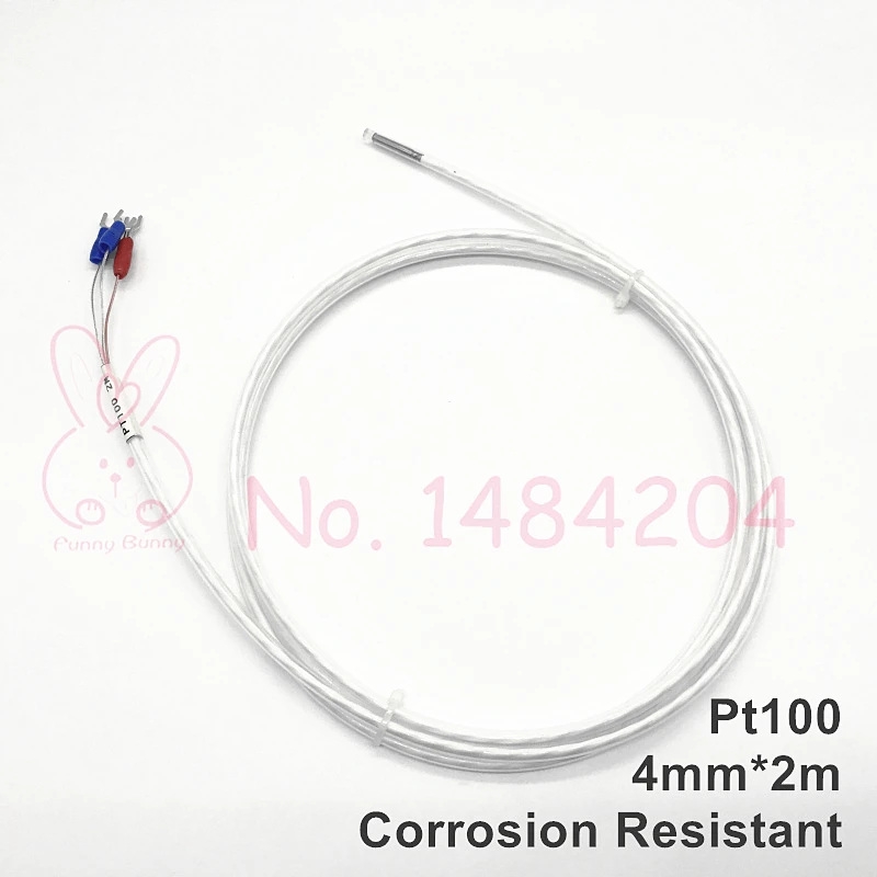 Corrosion Resistant Waterproof PT100 Temperature Sensor 4mm * 2m RTD ...