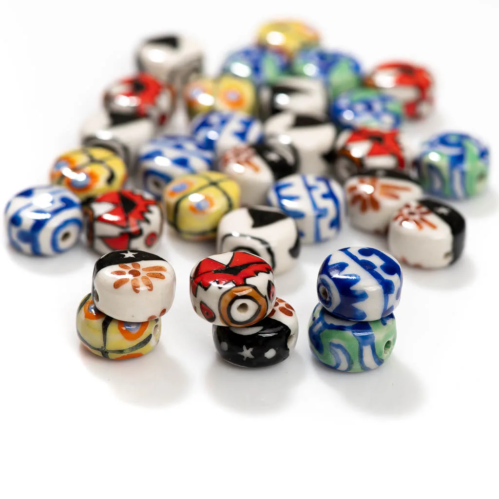5pcs-Hand-Painted-Abstract-Art-Ceramic-Beads-Intricate-Patterns-for-DIY ...