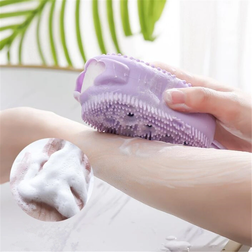 Silicone-Body-Scrubber-Shower-Exfoliating-Scrub-Sponge-Bubble-Bath ...