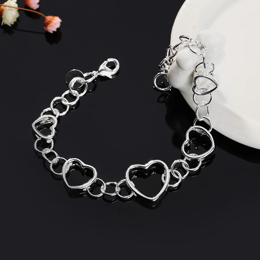 Hot-original-925-Sterling-silver-romantic-heart-Bracelet-for-woman ...