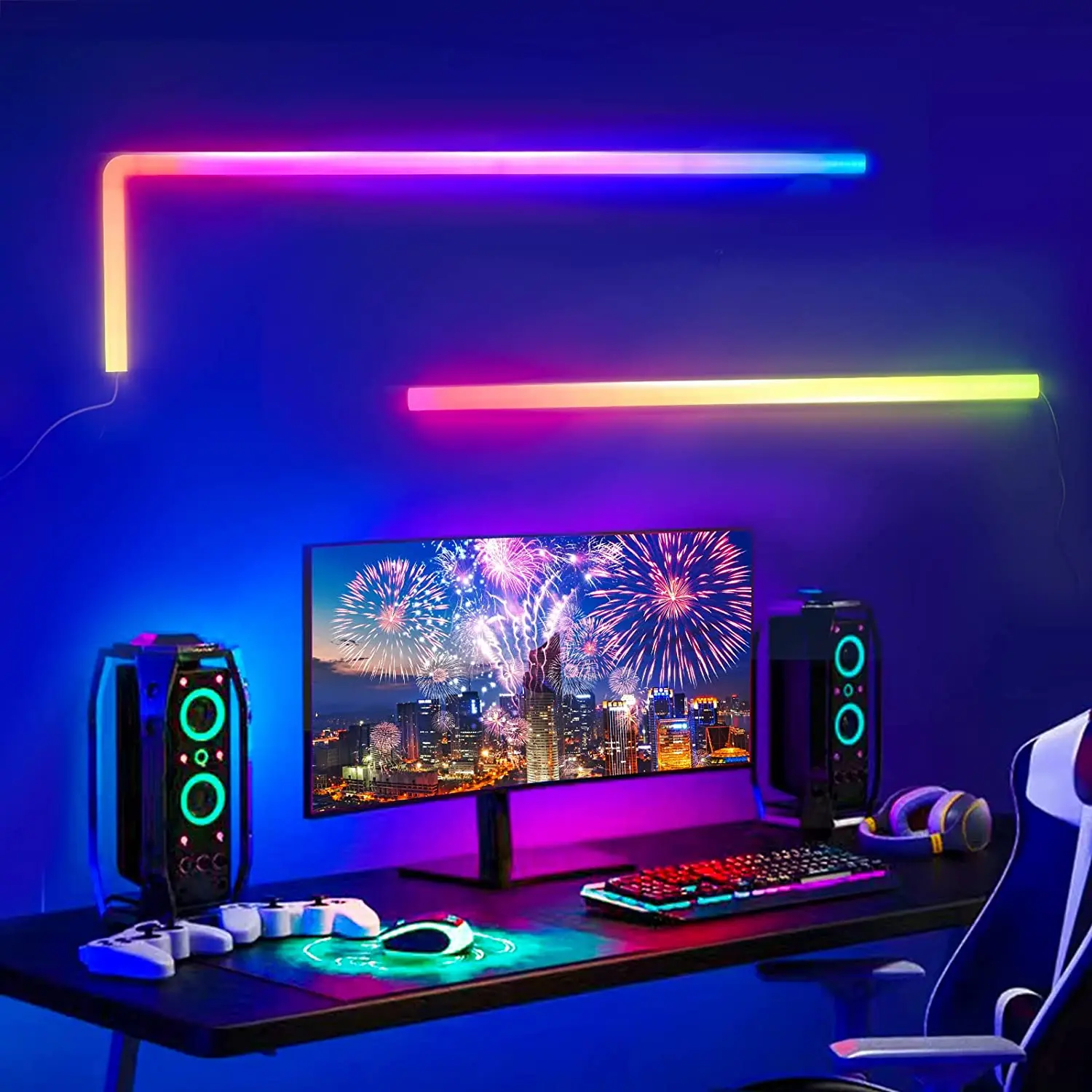 Luces de pared LED RGBIC con Control por aplicación, luz nocturna ...