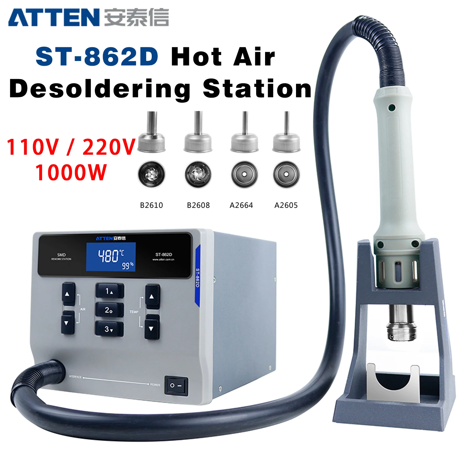 ATTEN-ST-862D-Hot-Air-Gun-Soldering-Station-Lead-free-Intelligent ...