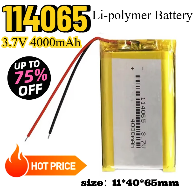 3.7V 4000mAh 114065 Li-polymer Battery Polymer Lithium Rechargeable ...