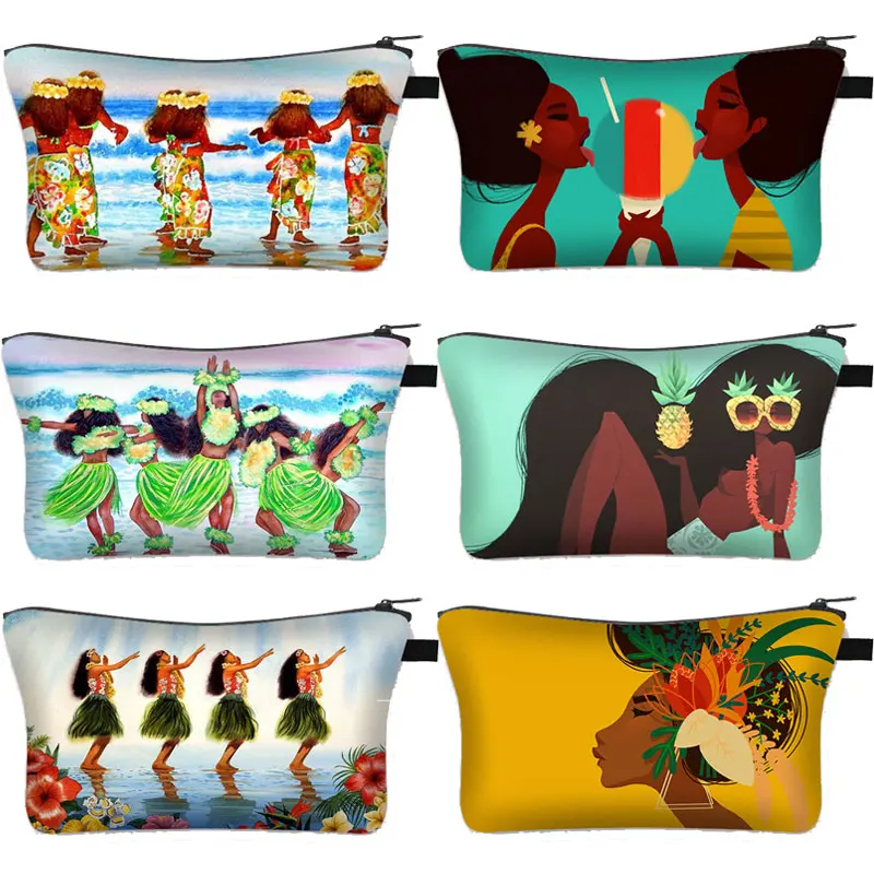Hawaii-Hula-Dancer-Girl-Print-Cosmetic-Bag-Women-Fashion-Makeup-Bags ...