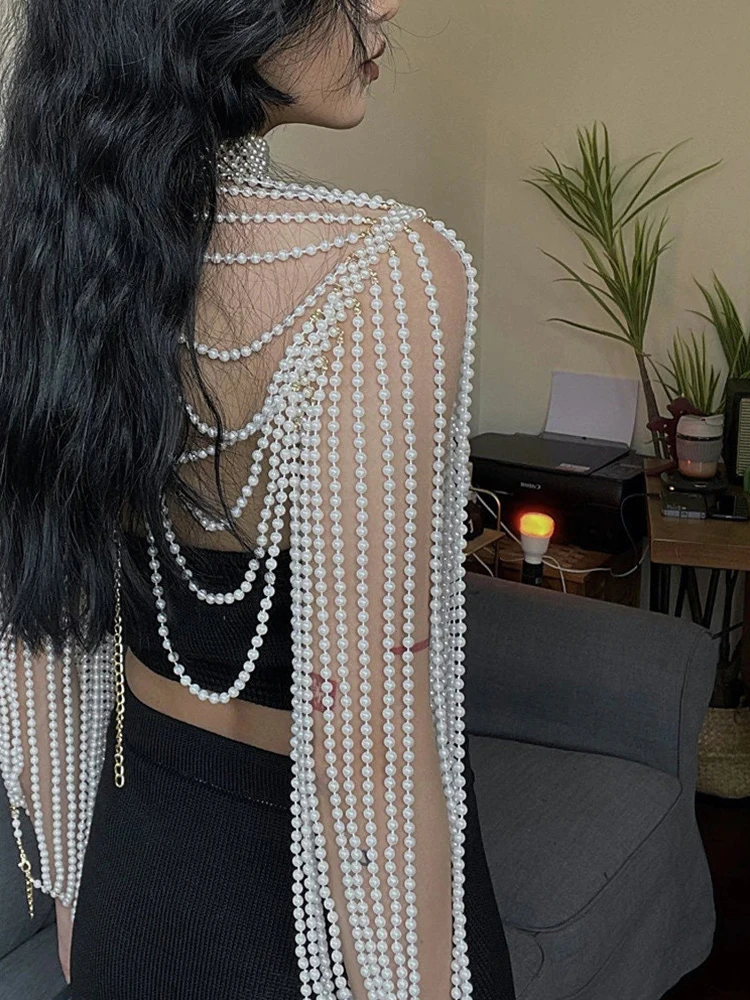 Women-Pearl-Tank-Top-Body-Chain-Jewelry-Sexy-Multilayer-Pearl-Tassel ...