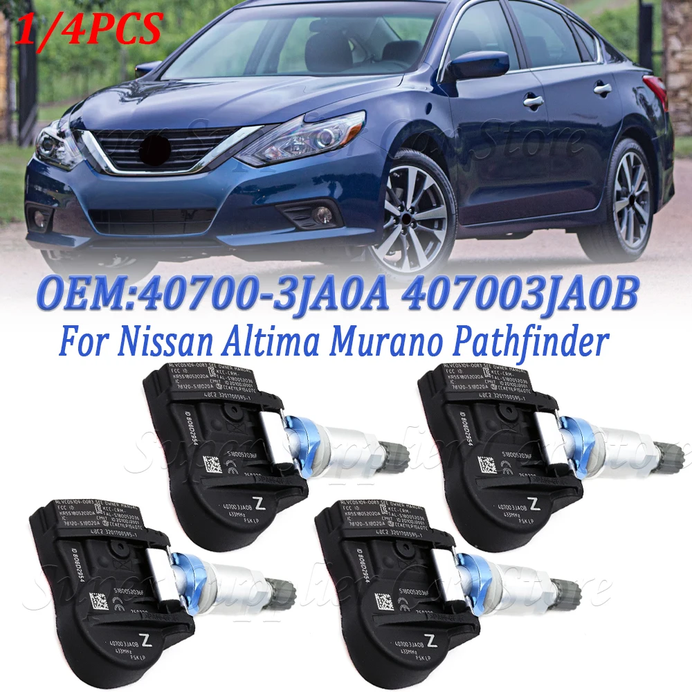 Set of 1/4 Tire Pressure Sensor 433MHz TPMS 40700-3JA0A 407003JA0B For ...