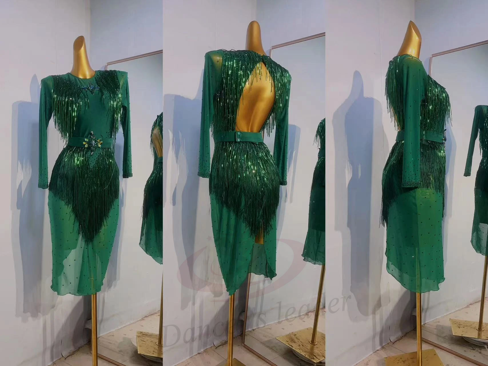 Latin-Dance-Competition-Women-s-High-end-Custom-Super-Long-Mesh-Prom ...