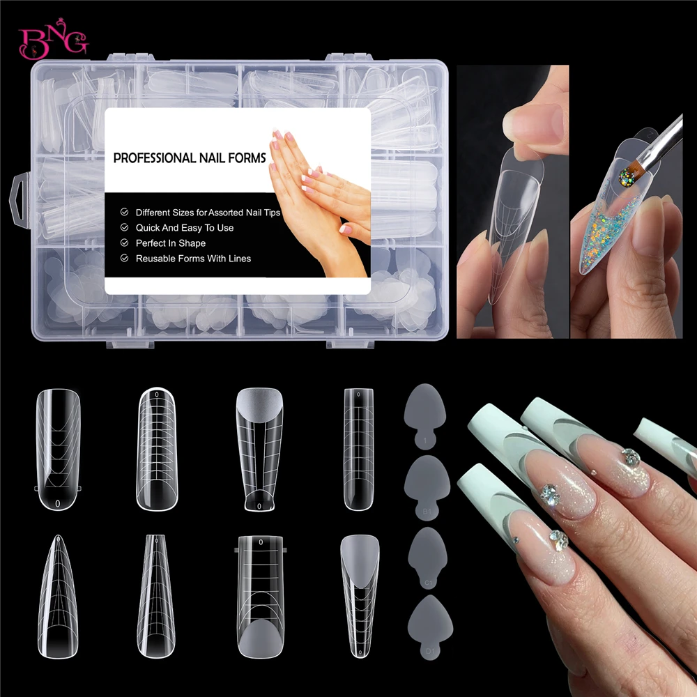 288pcs-Dual-Form-Nail-Mold-Kit-with-French-Silicone-Sticker-Reusable ...