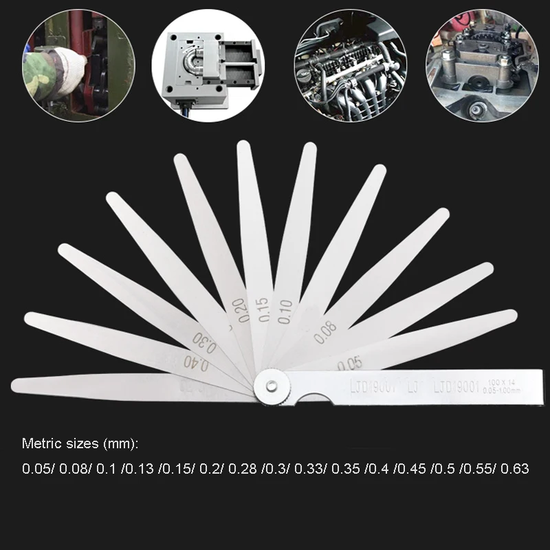 Feeler-Gauge-Metric-Thickness-Gauge-Set-Blade-Gap-Filler-Tappet-Valve ...