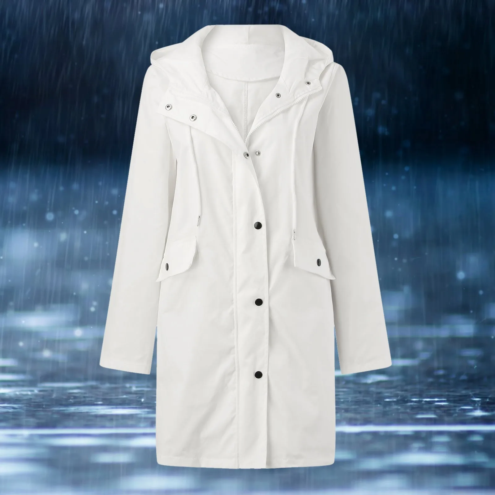 Lightweight Jackets Womens Windproof Waterproof Raincoat Hooded Outdoor ...